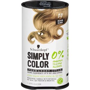 schwarzkopf simply color permanent hair color, 8.0 medium blonde