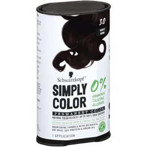 Schwarzkopf Simply Color Permanent Hair Color, 3.0 Darkest Brown