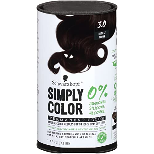 Schwarzkopf Simply Color Permanent Hair Color, 3.0 Darkest Brown