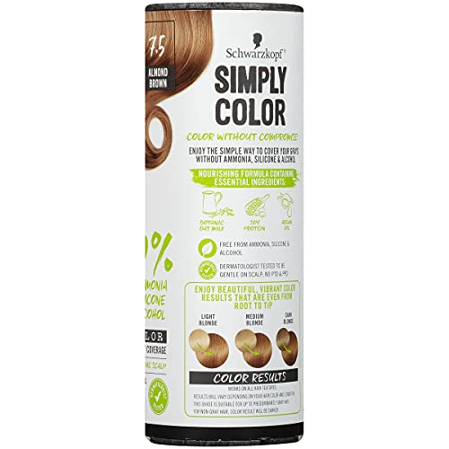 Schwarzkopf Simply Color Permanent Hair Color, 7.5 Almond Brown