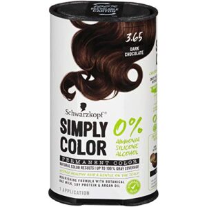 schwarzkopf simply color permanent hair color, 3.65 dark chocolate