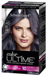 schwarzkopf color ultime metallic permanent hair color cream, 3.45 glossy steel