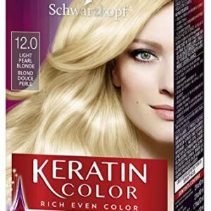 Schwarzkopf Keratin Color Anti-Age Hair Color Cream, 12.0 Light Pearl Blonde (Packaging May Vary)