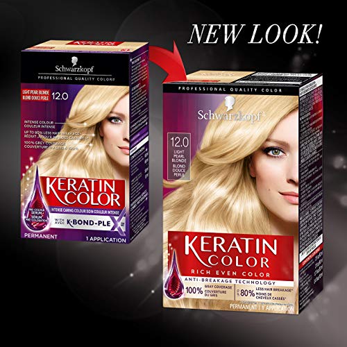 Schwarzkopf Keratin Color Anti-Age Hair Color Cream, 12.0 Light Pearl Blonde (Packaging May Vary)