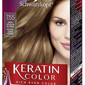 Schwarzkopf Keratin Color 7.55 Dark Golden Blonde Permanent 100% Gray Coverage