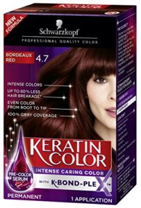 schwarzkopf keratin color anti-age hair color cream, 4.7 bordeaux red (packaging may vary)