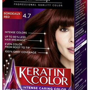 Schwarzkopf Keratin Color Anti-Age Hair Color Cream, 4.7 Bordeaux Red (Packaging May Vary)