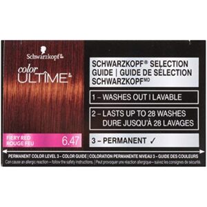 Schwarzkopf Ultime Permanent Hair Color Cream, 6.47 Fiery Red, 5.7 Fl Oz