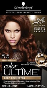 schwarzkopf color ultime permanent hair color cream, 5.5 medium parisian brown (packaging may vary)