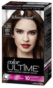 schwarzkopf color ultime permanent hair color creme, glam nights, 4.28 auburn brown