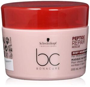 schwarzkopf bc bonacure peptide repair rescue treatment, clear, 6.7 fl oz