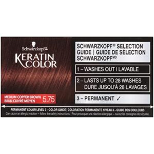 Schwarzkopf Keratin Color Permanent Hair Color Cream, 5.75 Medium Copper Brown, 5.75 Medium Copper Brown, 1 Count