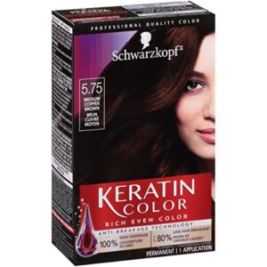 Schwarzkopf Keratin Color Permanent Hair Color Cream, 5.75 Medium Copper Brown, 5.75 Medium Copper Brown, 1 Count