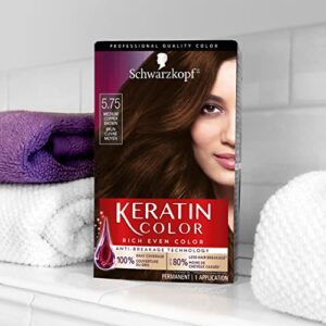 Schwarzkopf Keratin Color Permanent Hair Color Cream, 5.75 Medium Copper Brown, 5.75 Medium Copper Brown, 1 Count