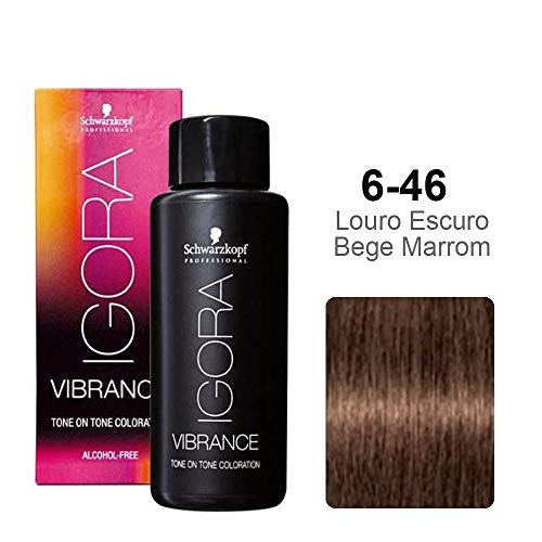 Schwarzkopf Professional Igora Vibrance Demi-Permanent Tone on Tone Hair Color (6-46 Dark Blonde Beige Chocolate)