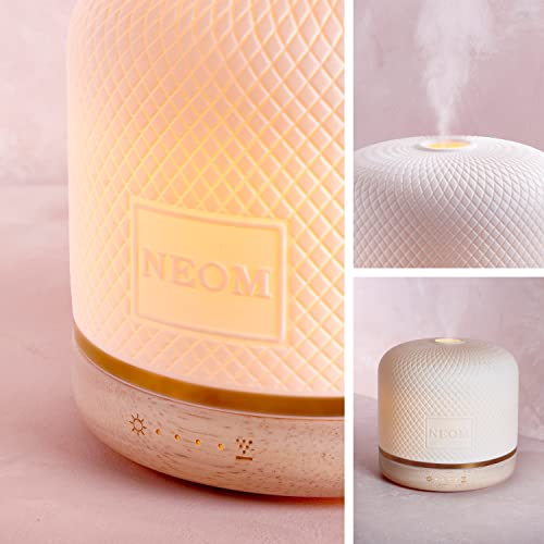 NEOM – Wellbeing Pod Luxe | Premium Ceramic Ultrasonic Essential Oil Diffuser, 350ml | Ceramic Cover, Remote Control, LED Light & Timer | Aromatherapy Diffuser | Home Fragrance…