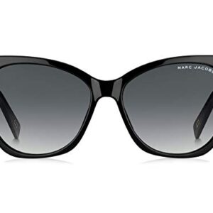 Marc Jacobs Women's Marc 336/S Cat Eye Sunglasses, Black/Gray Shaded, 56mm, 16mm