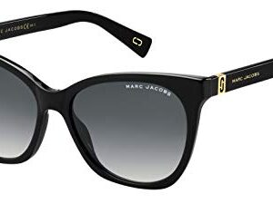 Marc Jacobs Women's Marc 336/S Cat Eye Sunglasses, Black/Gray Shaded, 56mm, 16mm