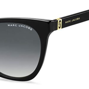 Marc Jacobs Women's Marc 336/S Cat Eye Sunglasses, Black/Gray Shaded, 56mm, 16mm