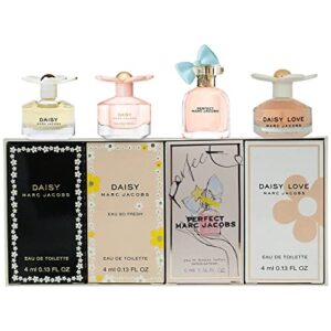 marc jacobs 4 pieces for women mini gift set, 0.55 ounce