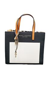 marc jacobs m0016132 smoked almond/gold hardware women’s grind colorblocked mini tote bag