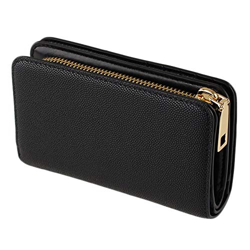 Marc Jacobs M0016990 Black Saffiano Leather With Gold Hardware Medium Women's Bifold Wallet