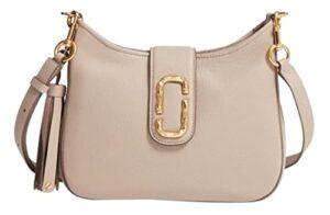 marc jacobs interlock small leather hobo crossbody bag, taupe