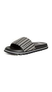 marc jacobs women’s the monogram slide, black/white, 8 medium us