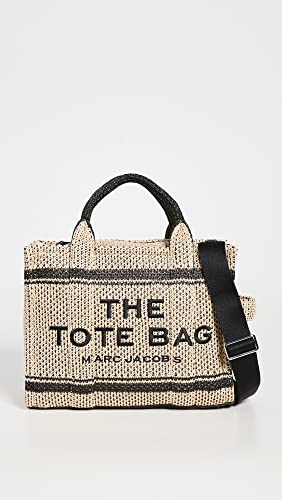 Marc Jacobs Women's The Straw Jacquard Tote Bag, Natural, Tan, Graphic, One Size