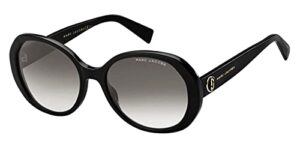 marc jacobs marc 377/s 807 black marc 377/s oval sunglasses lens category 2 siz