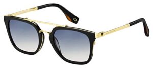 marc jacobs mens marc 270/s sunglasses, black/blue shaded, 51mm 21mm us