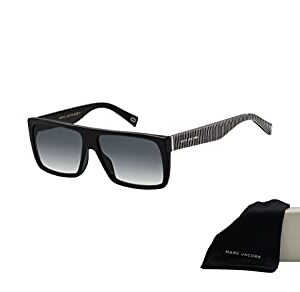 Marc Jacobs Marc096/s 0807/9O 57mm Black/Dark Grey Gradient Rectangle Sunglasses for Women + BUNDLE with Designer iWear Complimentary Eyewear Care Kit…