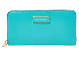 marc by marc jacobs ligero leather slim zip large wallet, wintergreen multi