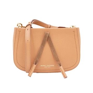 marc jacobs h103l01sp21 smoked almond women’s maverick tassel leather crossbody saddle bag