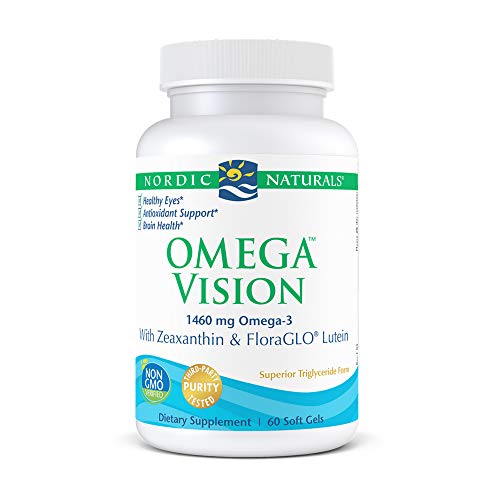 Nordic Naturals Omega Vision, Lemon - 60 Soft Gels - with Zeaxanthin and FloraGLO Lutein, for Healthy Eyes and Vision - 30 Servings