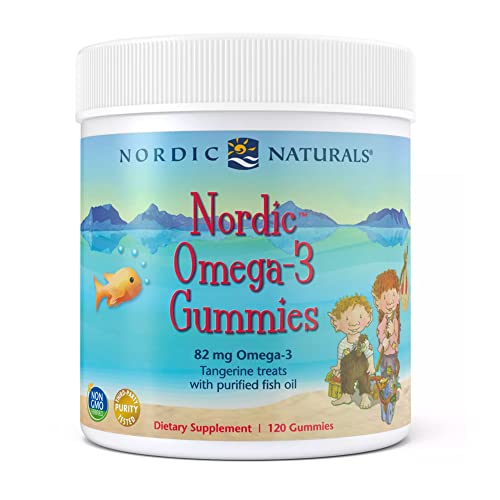 Nordic Naturals Nordic Omega-3 Gummies, Tangerine - 120 Gummies - 82 mg Total Omega-3s with EPA & DHA - Non-GMO - 60 Servings