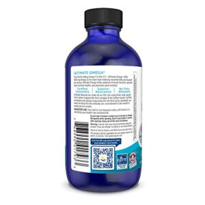 Nordic Naturals Ultimate Omega Liquid, Lemon Flavor - 4 oz - 2840 mg Omega-3 - High-Potency Omega-3 Fish Oil Supplement with EPA & DHA - Promotes Brain & Heart Health - Non-GMO - 24 Servings