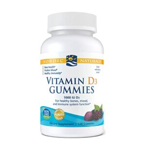 nordic naturals vitamin d3 gummies, wild berry – 120 gummies – 1000 iu vitamin d3 – great taste – healthy bones, mood & immune system function – non-gmo – 120 servings