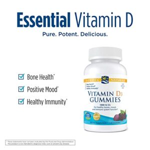 Nordic Naturals Vitamin D3 Gummies, Wild Berry - 120 Gummies - 1000 IU Vitamin D3 - Great Taste - Healthy Bones, Mood & Immune System Function - Non-GMO - 120 Servings