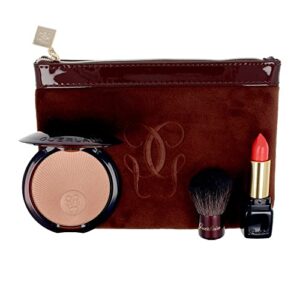 guerlain terracotta 3 piece set (#344 sexy coral 0.12 oz+ #20 nude bronzer 0.3 oz + mini brush + bag)