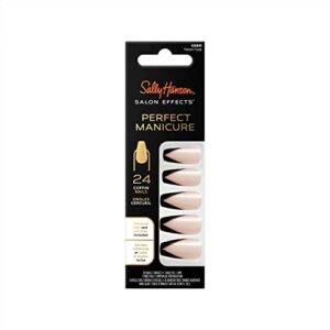 sally hansen salon effects perfect manicure press on nails kit, french twist