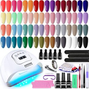 jodsone gel nail polish kit with u v light 32 colors gel polish nail kit soak off gel nail set manicure tools nail gel kit gifts for women