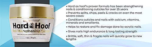 Hard As Hoof Nail Strengthening Cream with Coconut Scent Nail Strengthener, Nail Growth & Conditioning Cuticle Cream Stops Splits, Chips, Cracks & Strengthens Nails, 1 oz