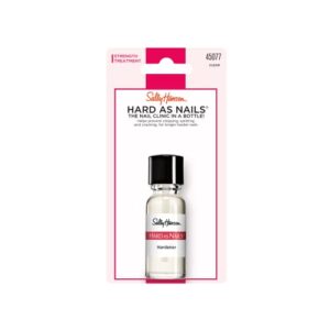 Sally Hansen Hard As Nails® Nail Hardener, Clear, Strengthener, 1 Count, 0.45 Oz ,Nail Hardener, Nail Strengthener, Clear Nail Polish, Nail Strengthening Polish