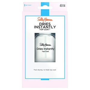 sally hansen dries instantly top coat nail polish for women, no fade, 0.45 fl oz, fast drying nail color protection, resists smudging, chipping, and fading