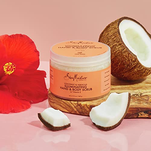 SheaMoisture Body Scrub for Dull Skin Illuminating Coconut and Hibiscus Cruelty-Free Skin Care 12 oz