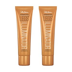 sally hansen airbrush legs, illuminator leg makeup, golden glow 3.3 oz, pack of 2