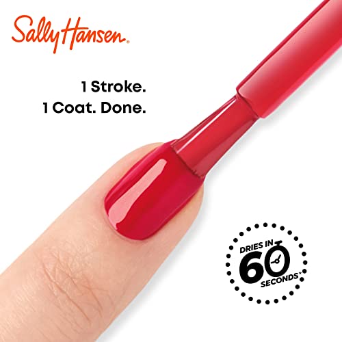 Sally Hansen Insta-Dri® Pink Pursuit, Color Nail Polish, 0.31 Fl Oz , Quick Dry , Pink Nail Polish, Dries in 60 Seconds, Contoured Brush, No Smudge, 3-in-1 Formula