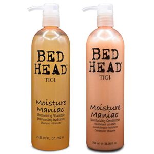 tigi bed head moisture maniac moisturizing shampoo 25.36oz(750ml) & moisturizing conditioner 25.36oz(750ml)