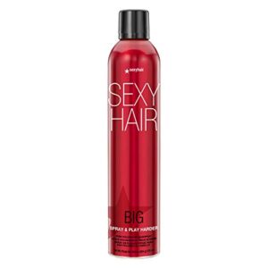 sexyhair big spray & play harder firm volumizing hairspray, 10 oz | all day hold and shine | up to 72 hour humidity resistance